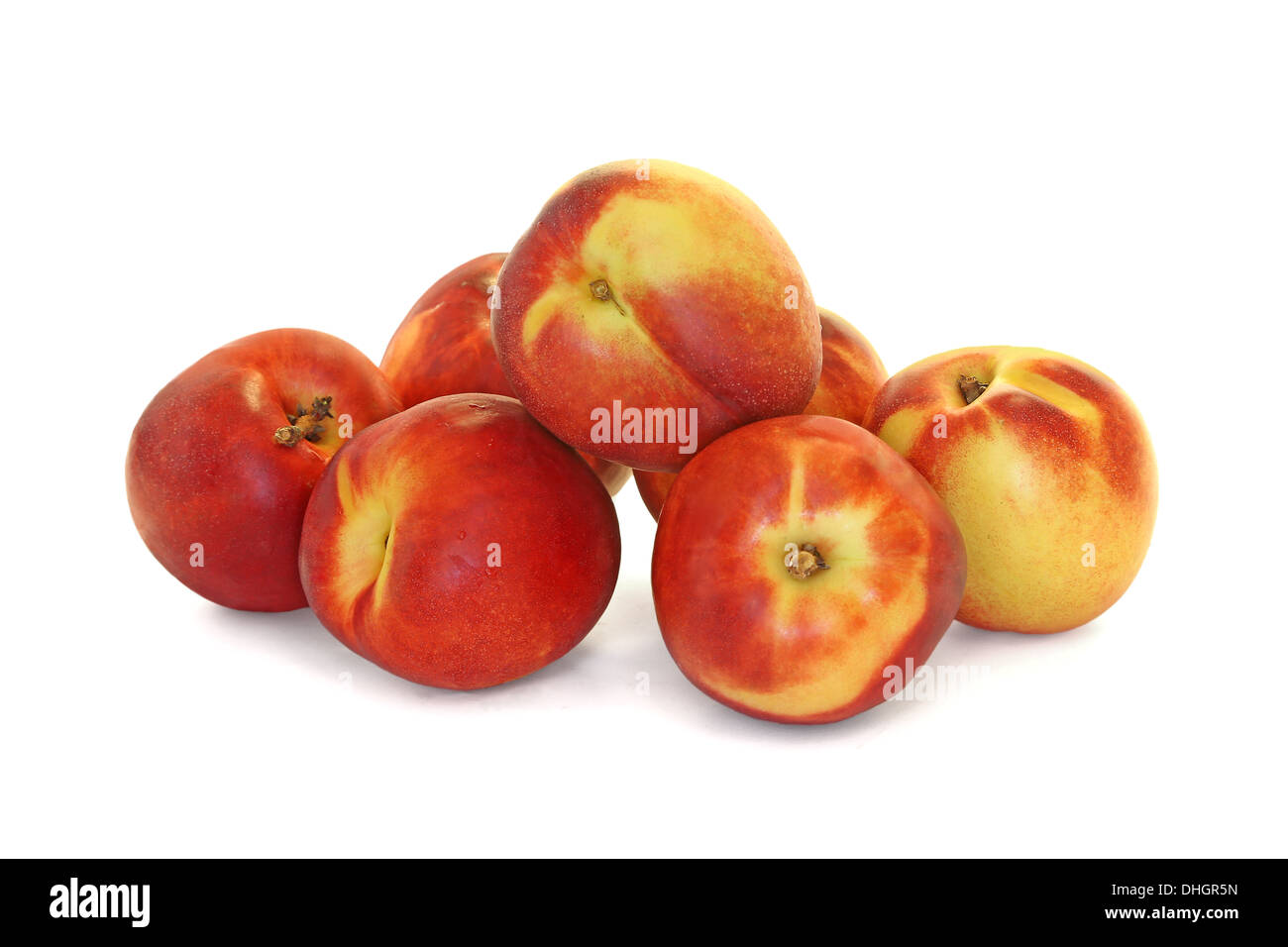 Nectarines isolated on white background Stock Photo - Alamy