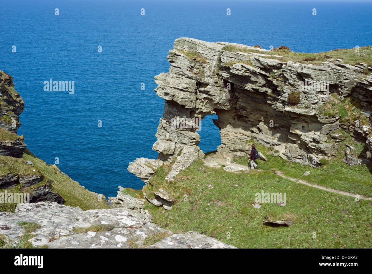 The natural rock arch locally known as Ladies Window on the South West ...