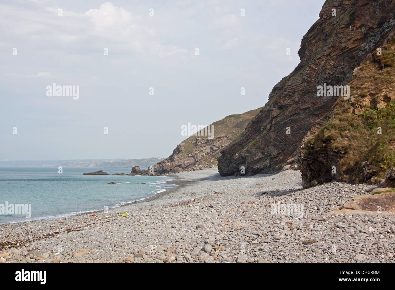 The pebble beach at Millook Haven in North Cornwall UK Stock Photo - Alamy