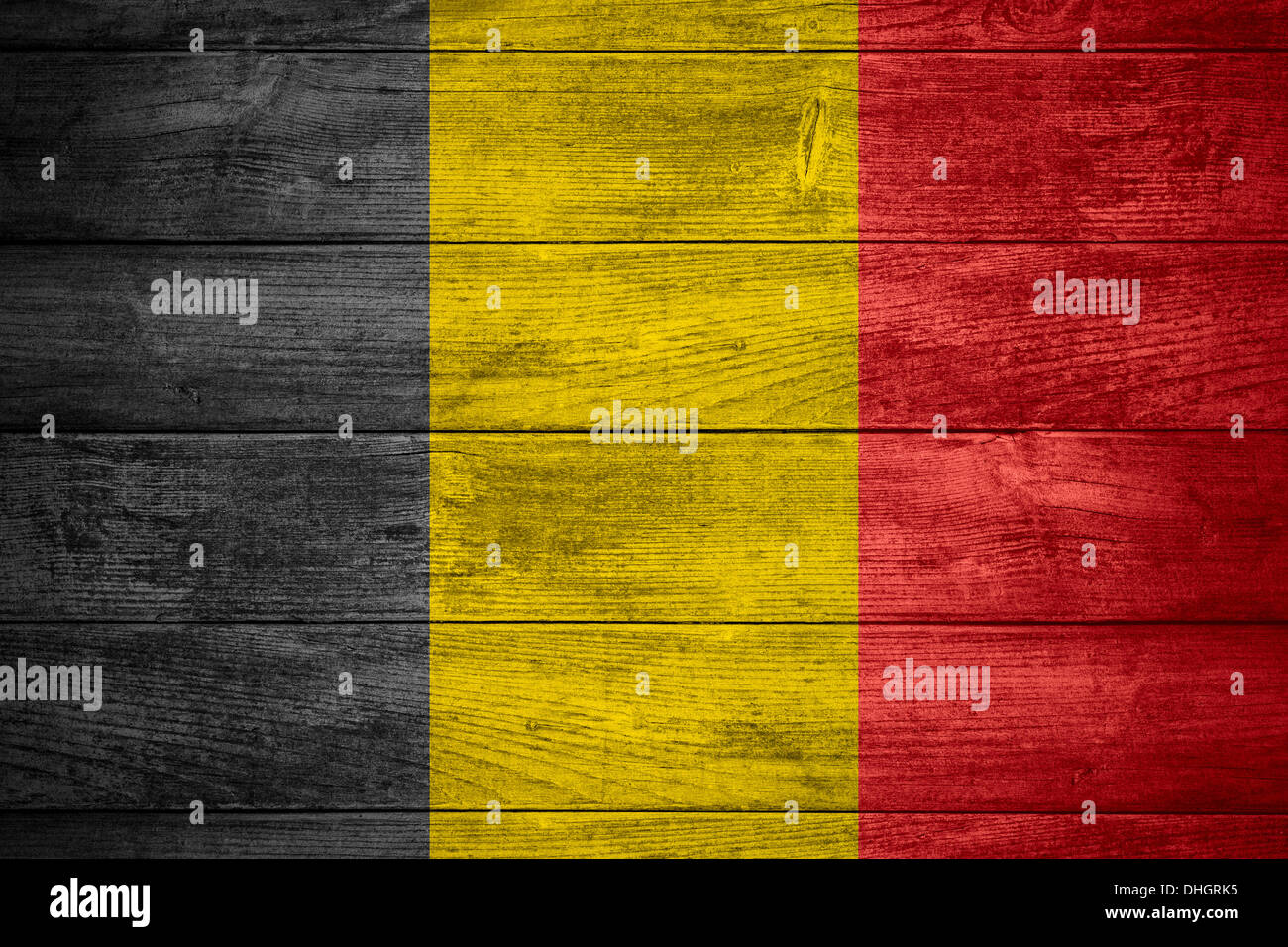 flag of Belgium or Belgian banner on wooden background Stock Photo - Alamy