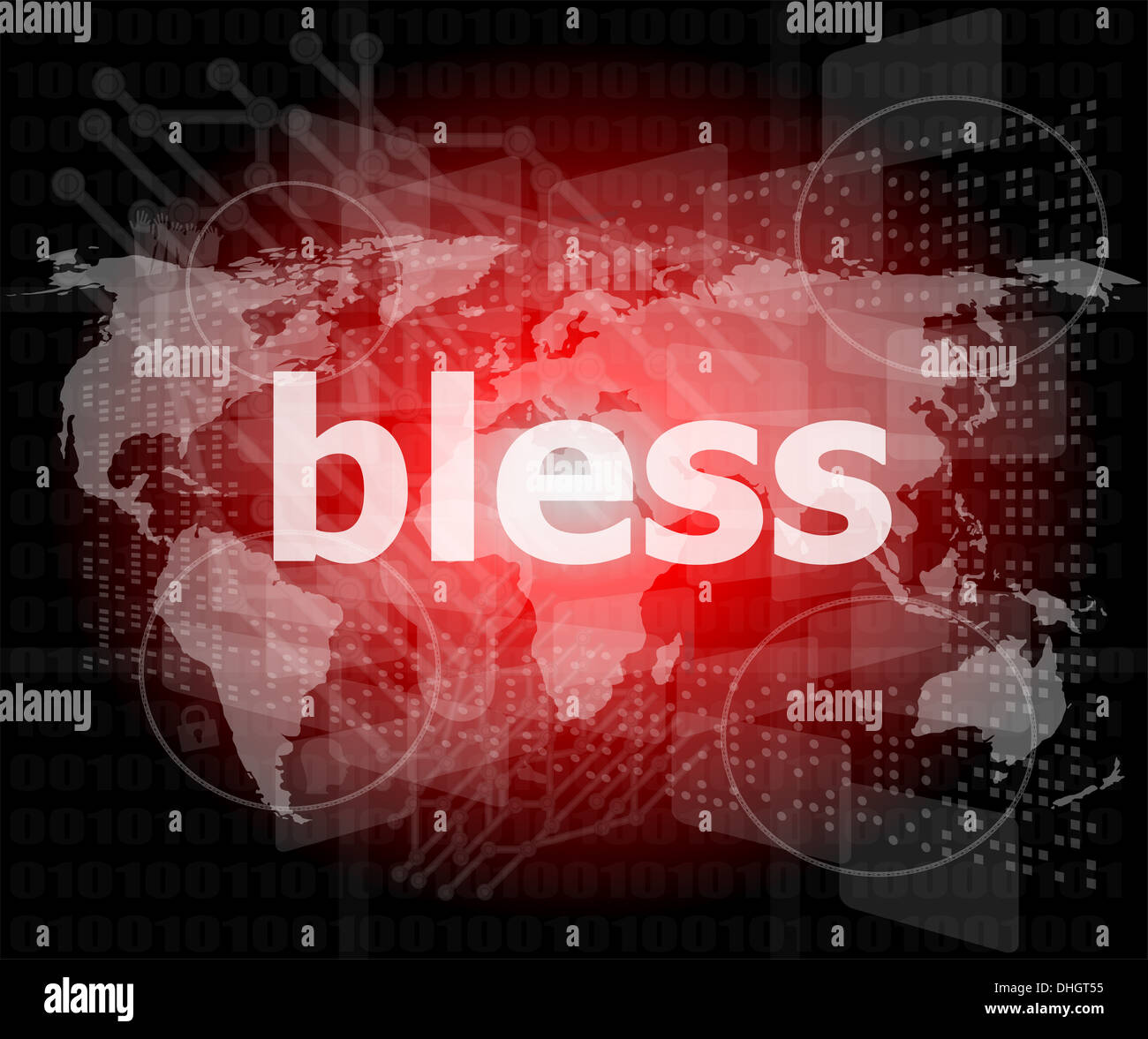 bless text on digital touch screen - business concept Stock Photo - Alamy