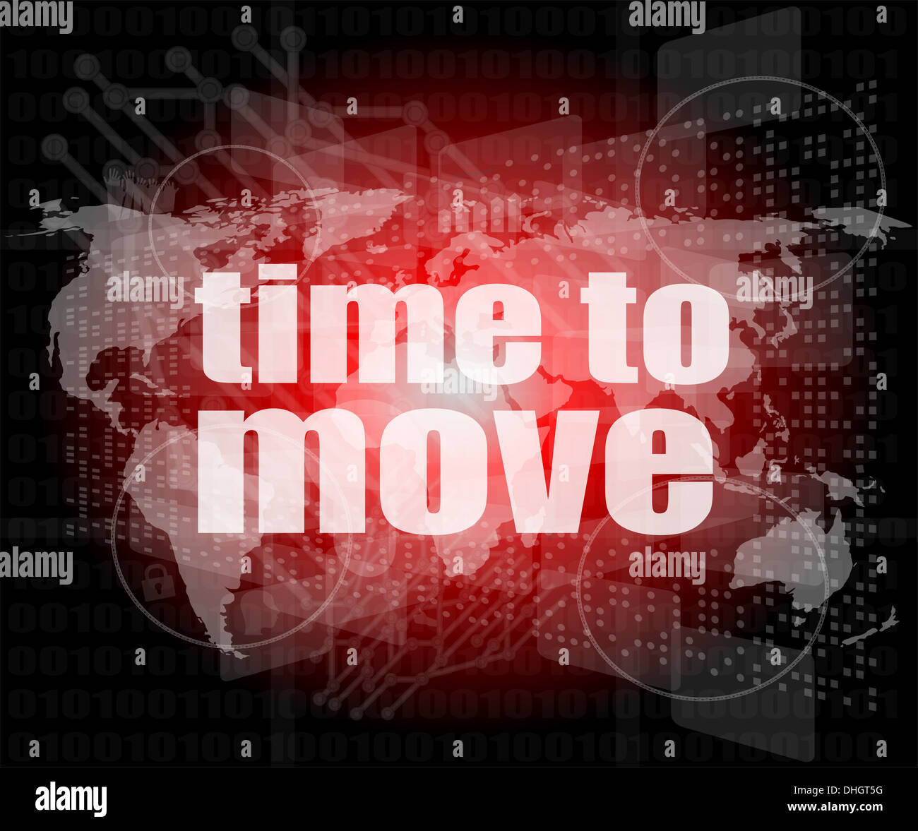 time to move words on digital touch screen Stock Photo - Alamy