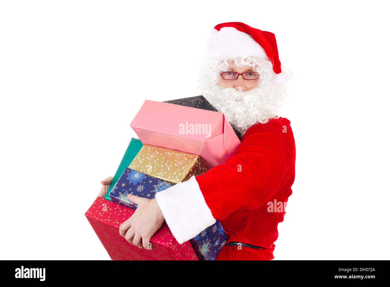 Santa Claus bringing some gifts to your home Stock Photo - Alamy