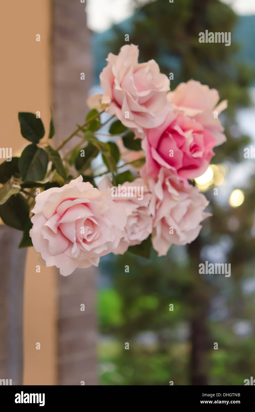 Bouquet of plastic roses and in ceramic vase Stock Photo - Alamy