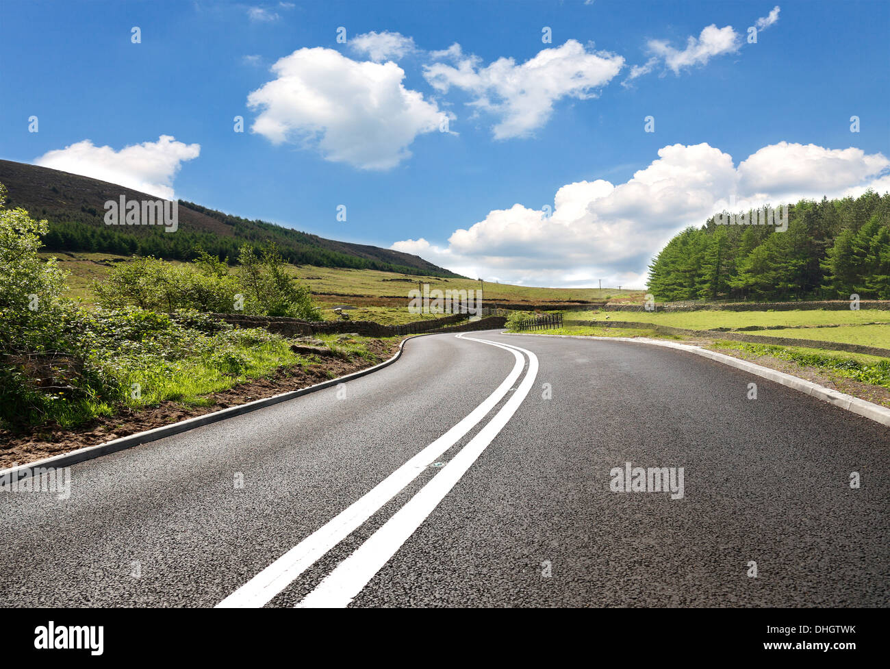 Empty curved road,Yorkshire,uk Stock Photo - Alamy