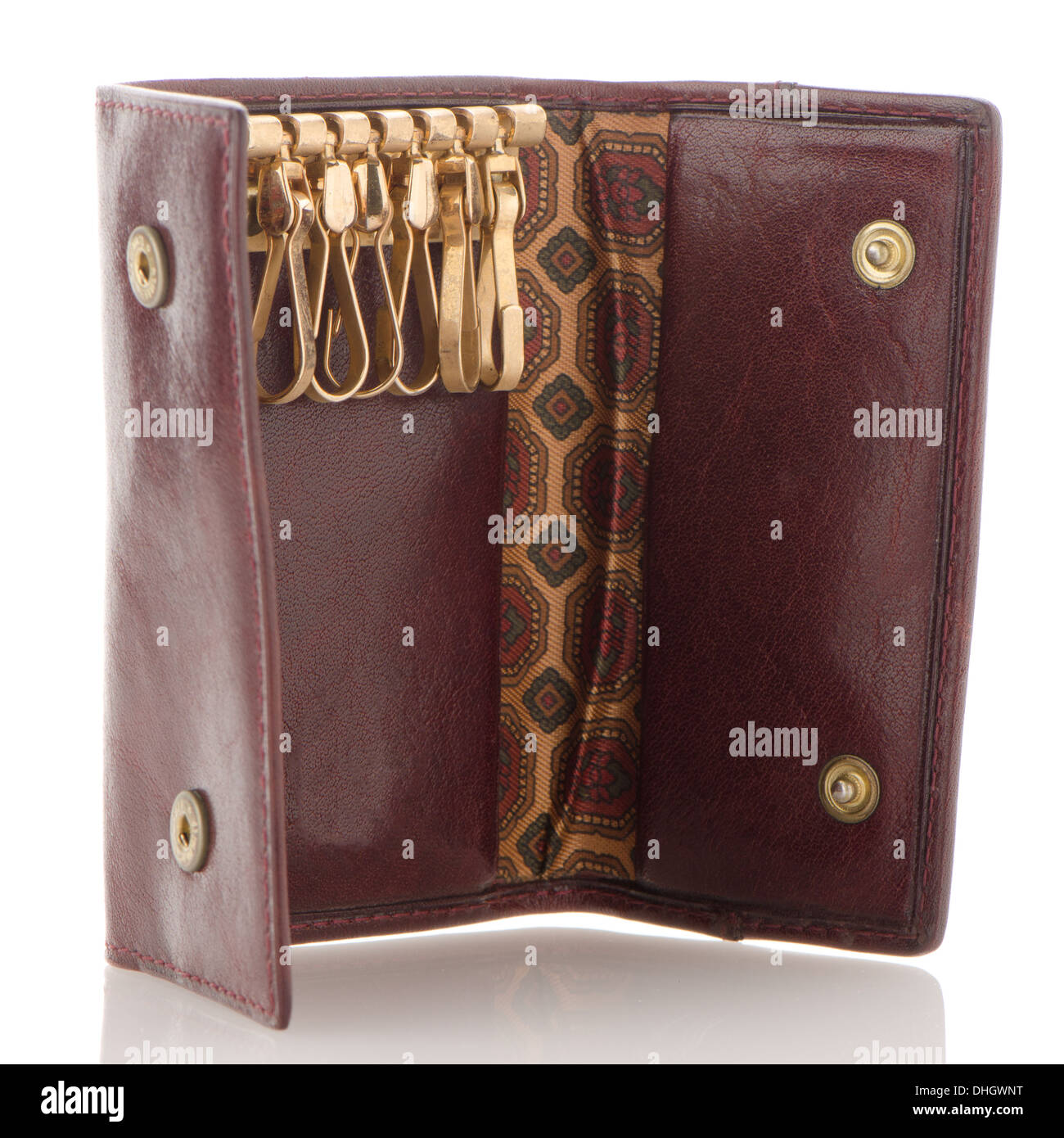 Leather key chain isolated on white background Stock Photo - Alamy