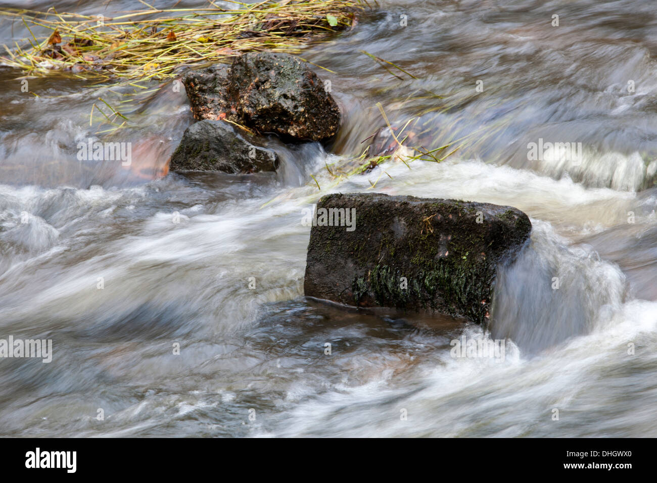 Flowing river white water Stock Photo - Alamy