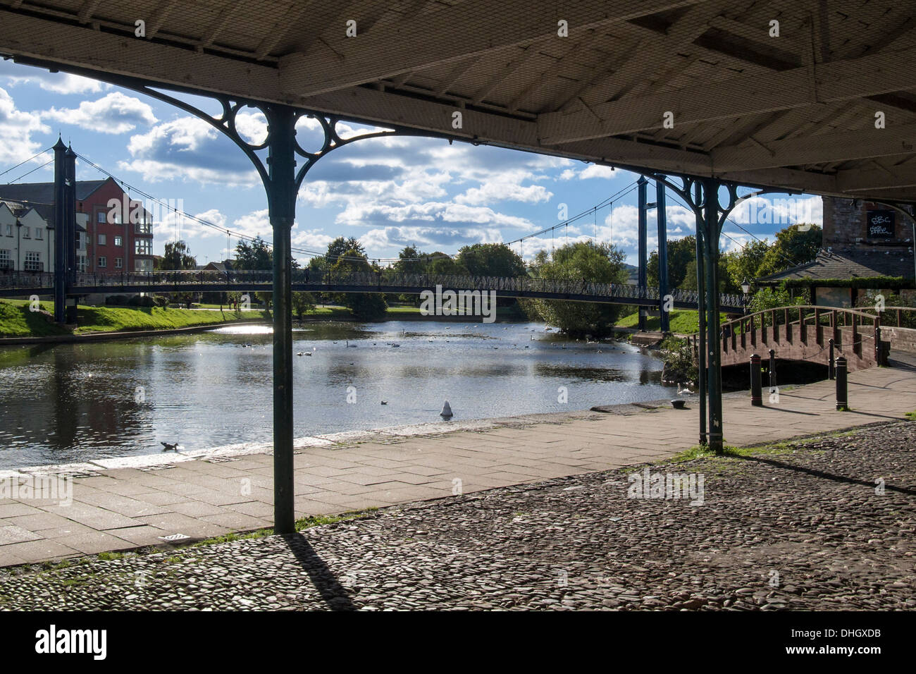EXETER, DORSET, UK - OCTOBER 10, 2013: View of the Quay and the River ...