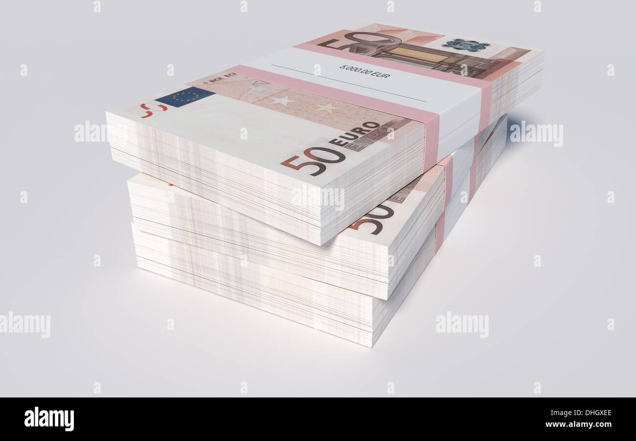 Packets of 50 Euro bills Stock Photo - Alamy