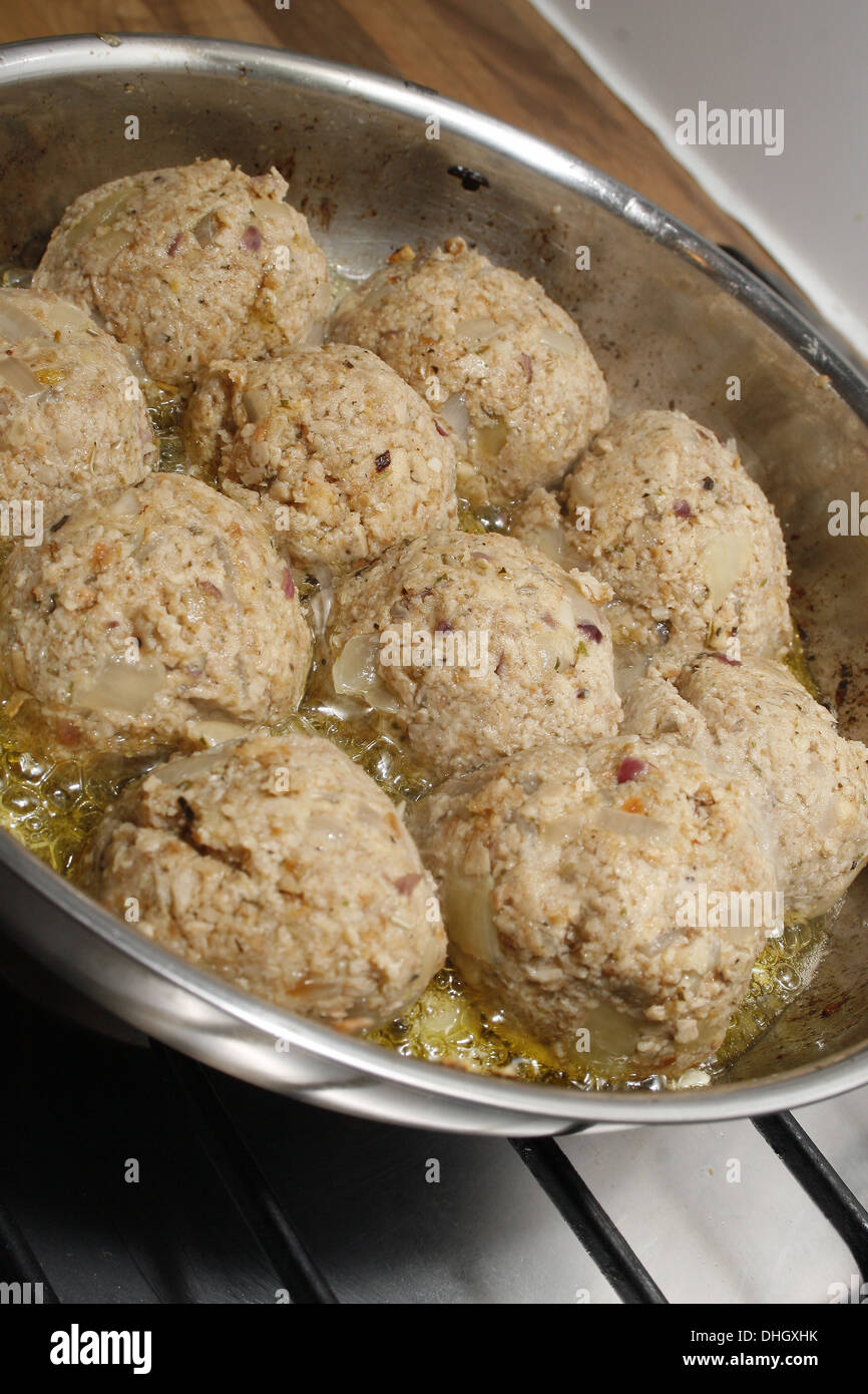 homemade vegetarian meatballs made using ground up quorn sausages ...
