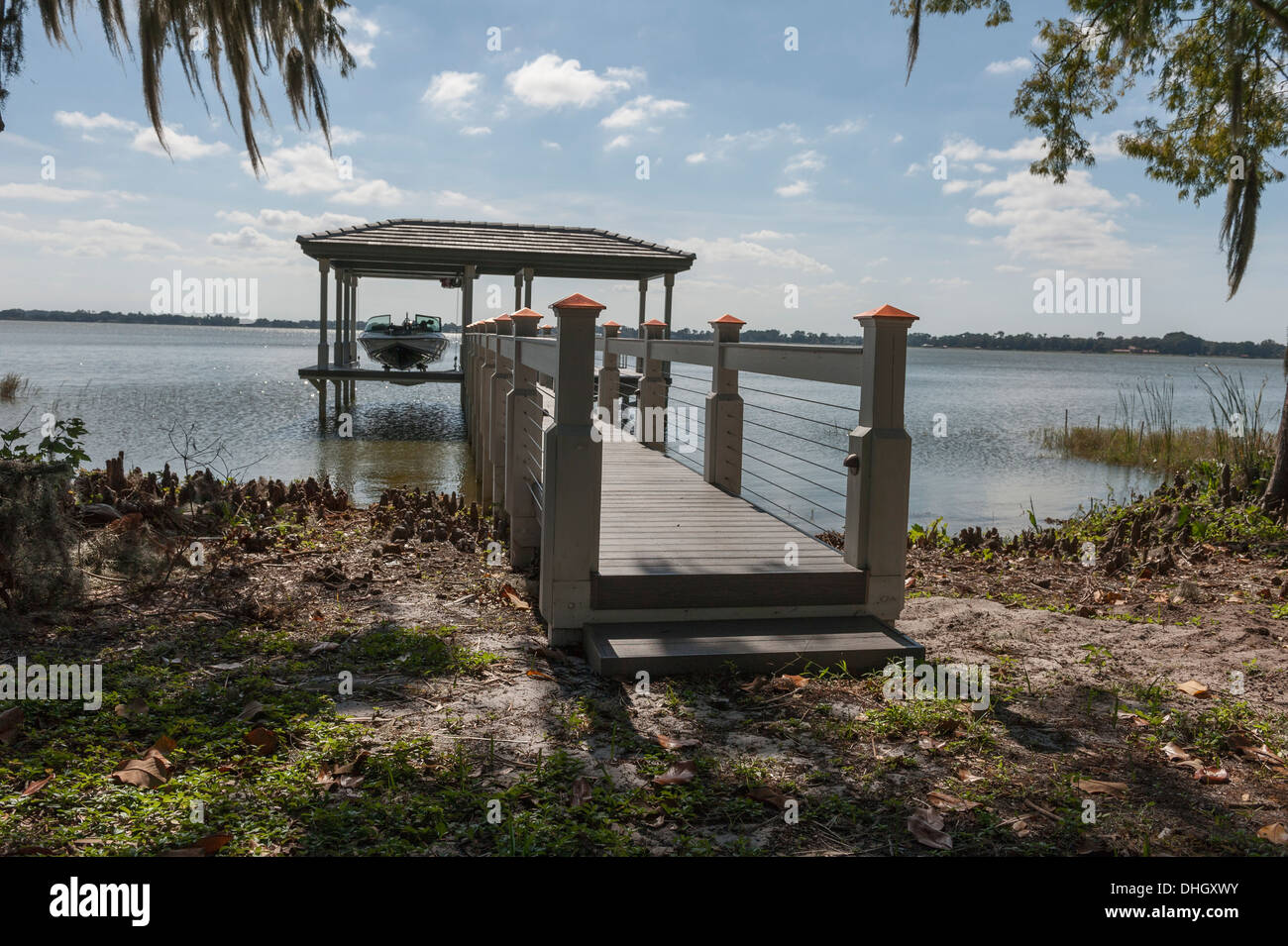 A Dock on the shores of Lake Dora in the City of Mount Dora, Florida ...