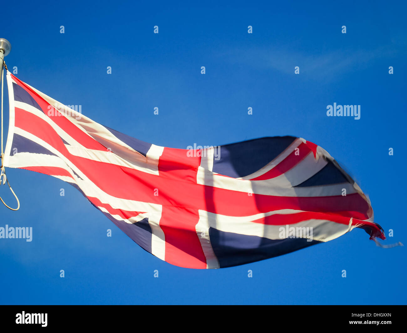 Fluttering union jack hi-res stock photography and images - Alamy