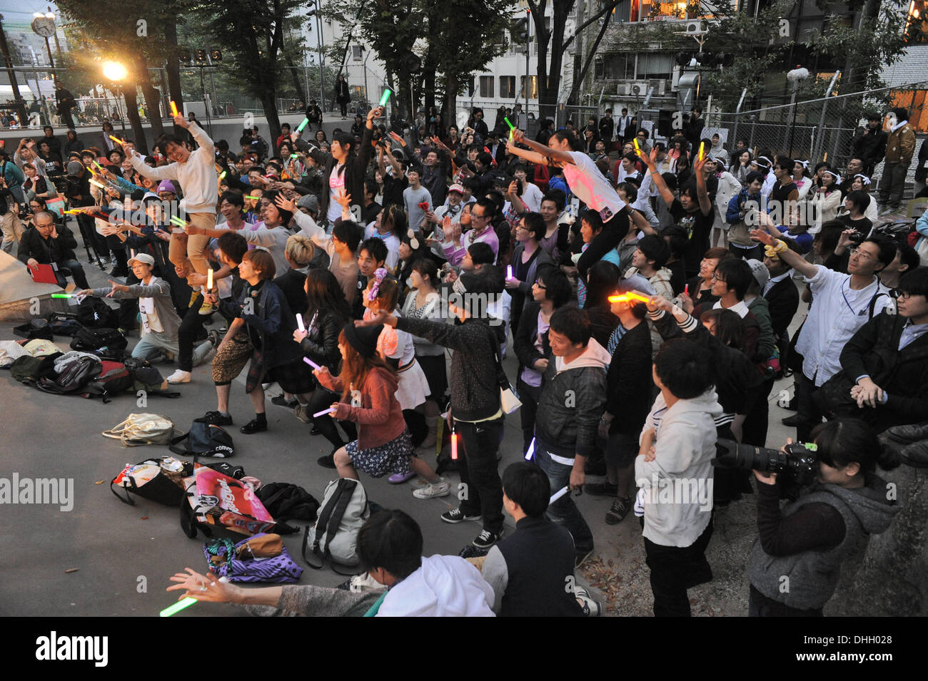 Live concert by Japanese idol group Dempagumi.inc in Shibuya, Tokyo on ...