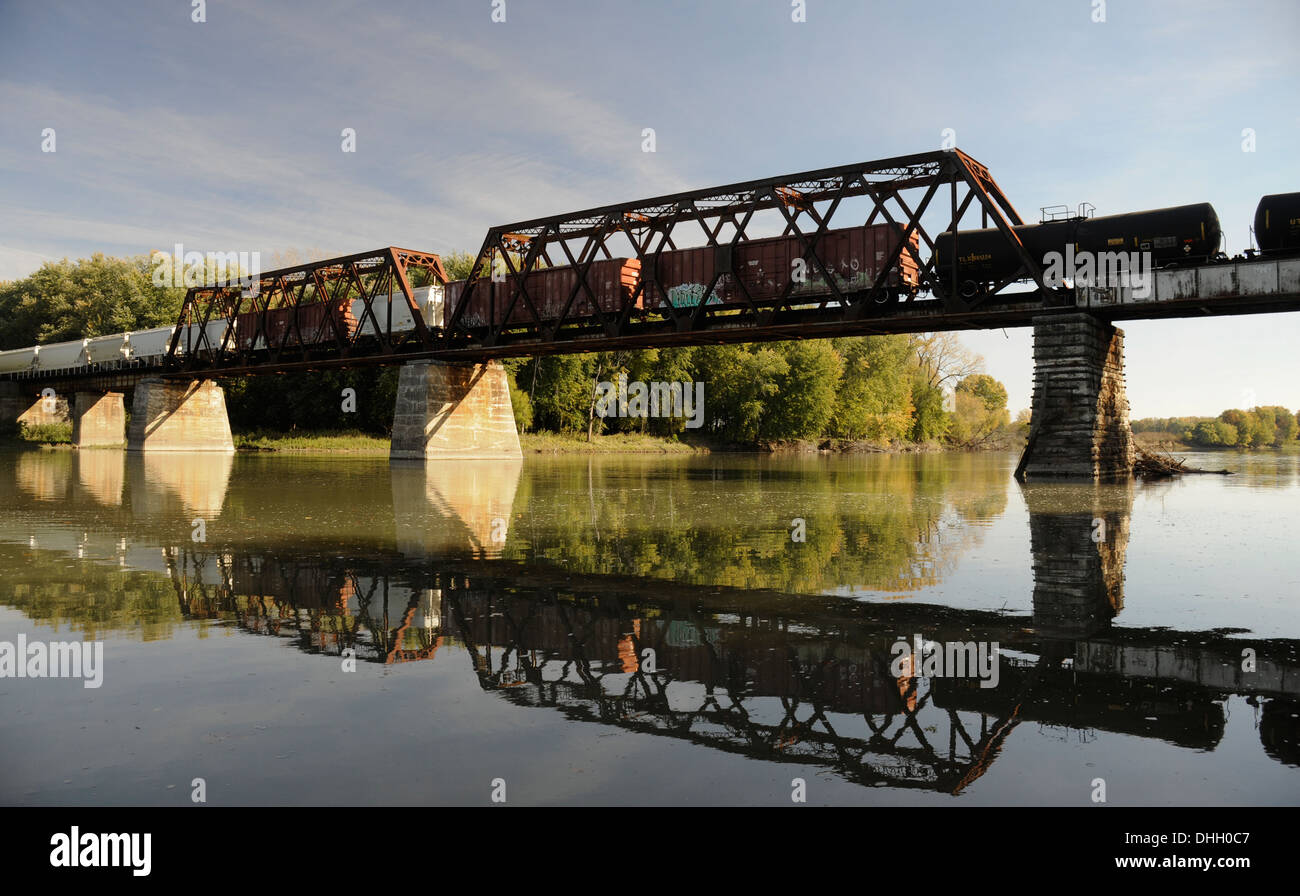 Railroad Bridge over the Wabash River, West Lafayette, Indiana Stock ...