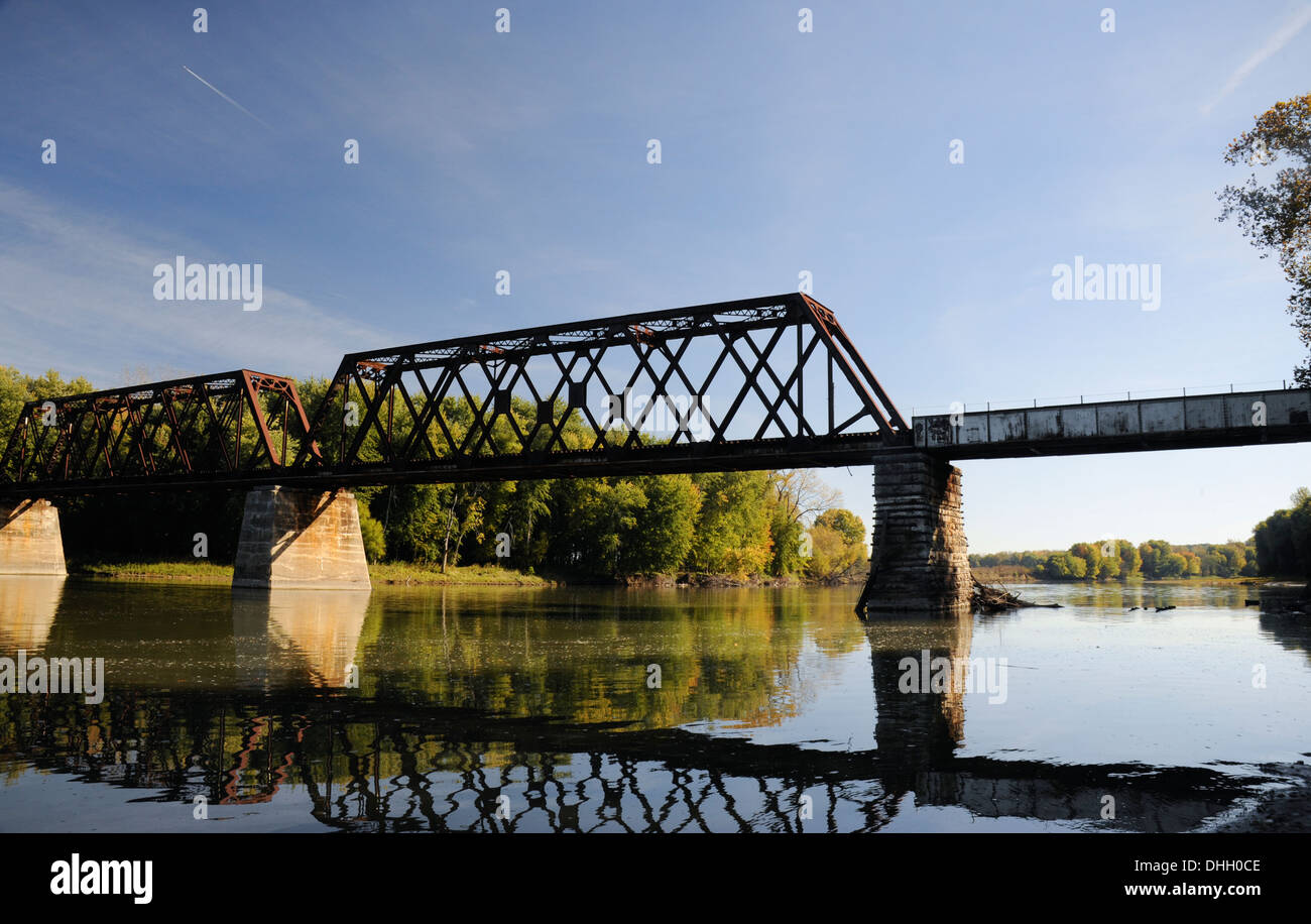 Railroad Bridge over the Wabash River, West Lafayette, Indiana Stock ...