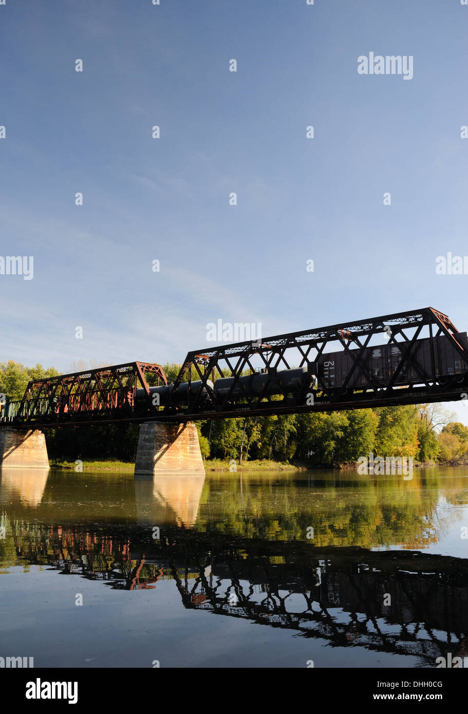 Railroad Bridge over the Wabash River, West Lafayette, Indiana Stock ...