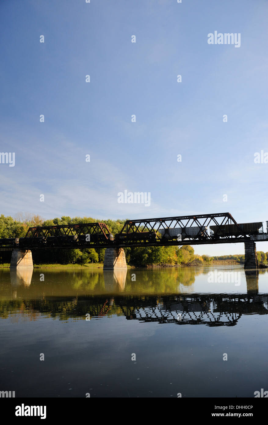 Railroad Bridge over the Wabash River, West Lafayette, Indiana Stock ...