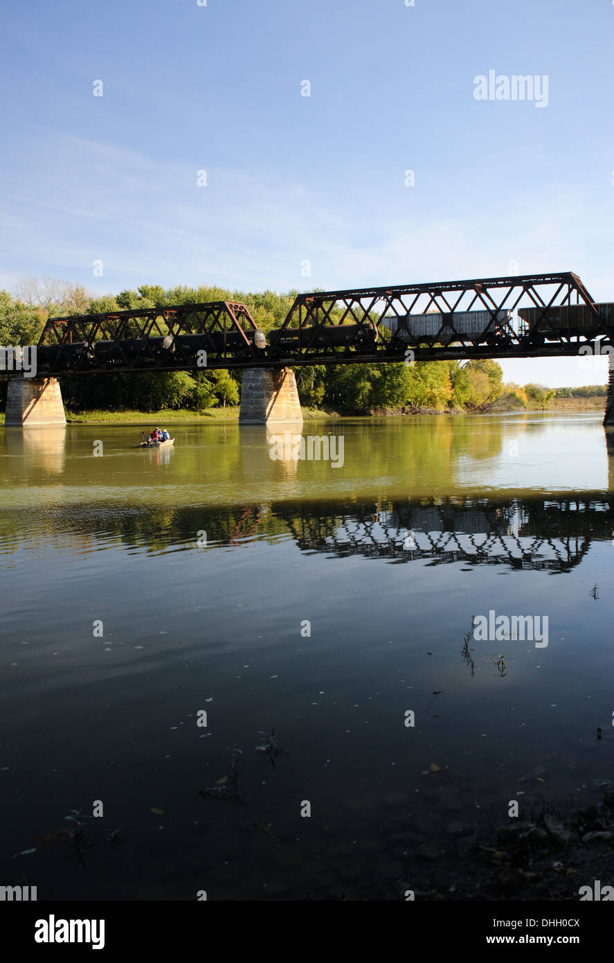 Railroad Bridge over the Wabash River, West Lafayette, Indiana Stock ...