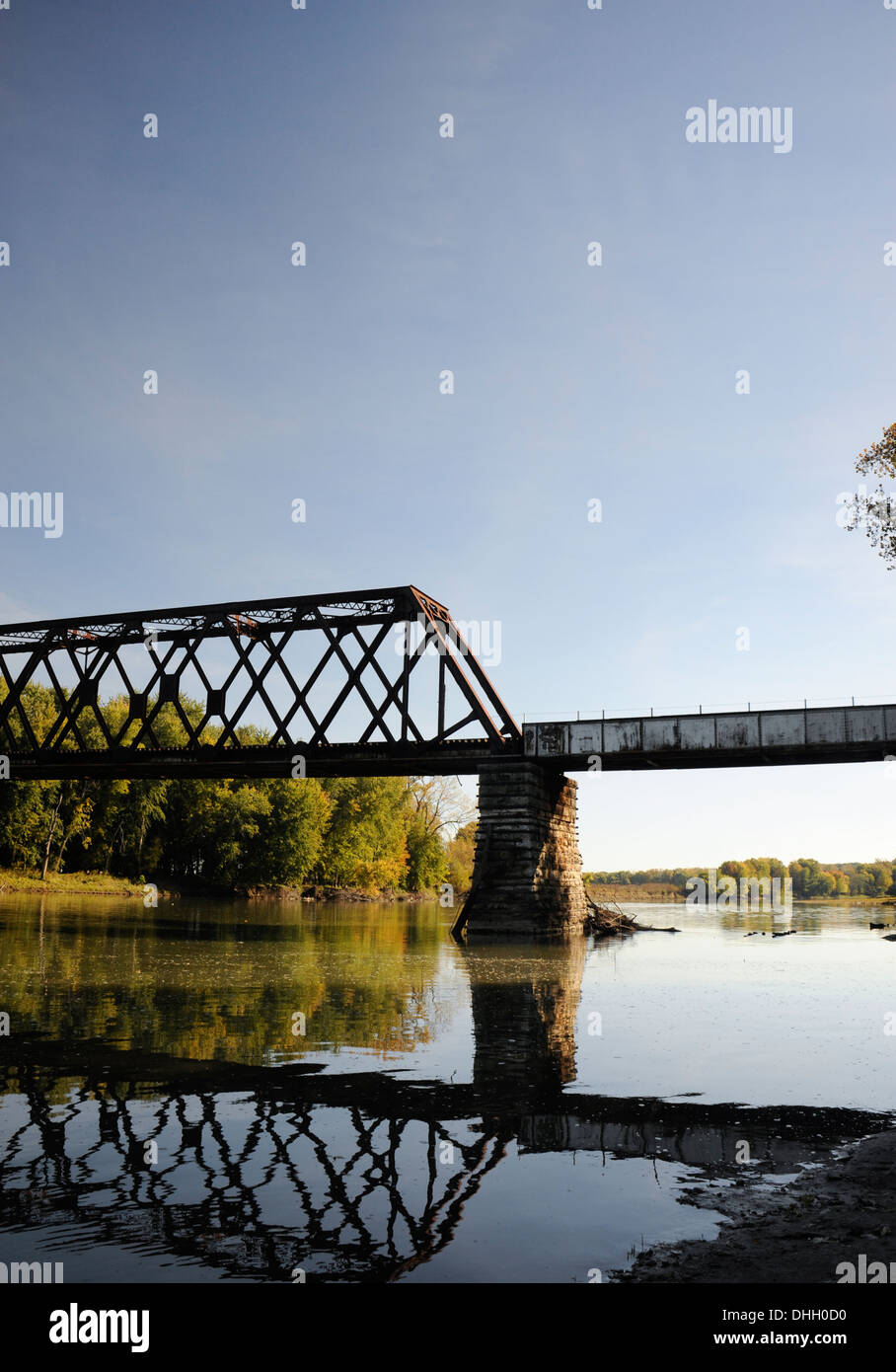 Railroad Bridge over the Wabash River, West Lafayette, Indiana Stock ...