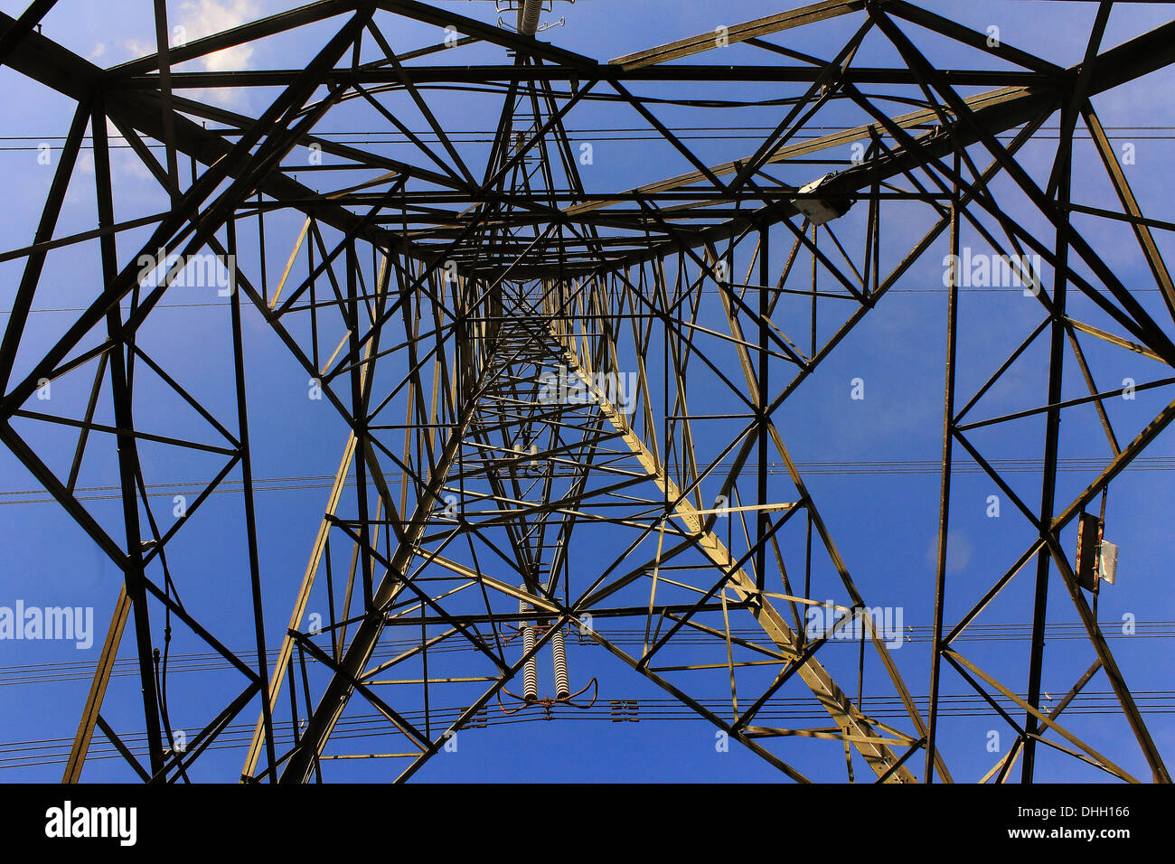 Underneath the pylon Stock Photo - Alamy