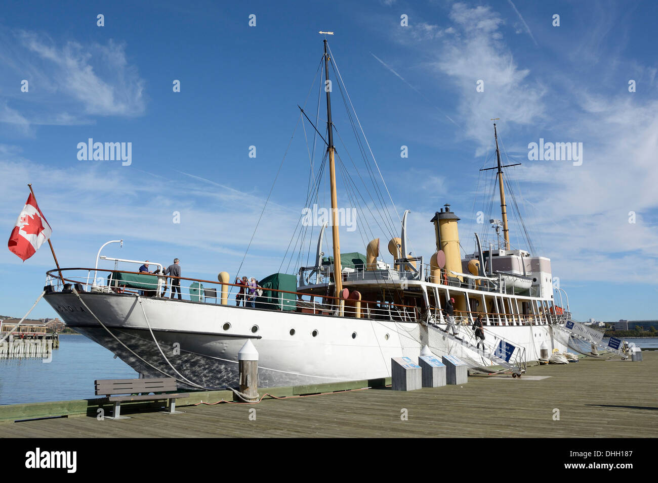 CSS Acadia moored along the pier at the Maritime Museum of the Atlantic ...