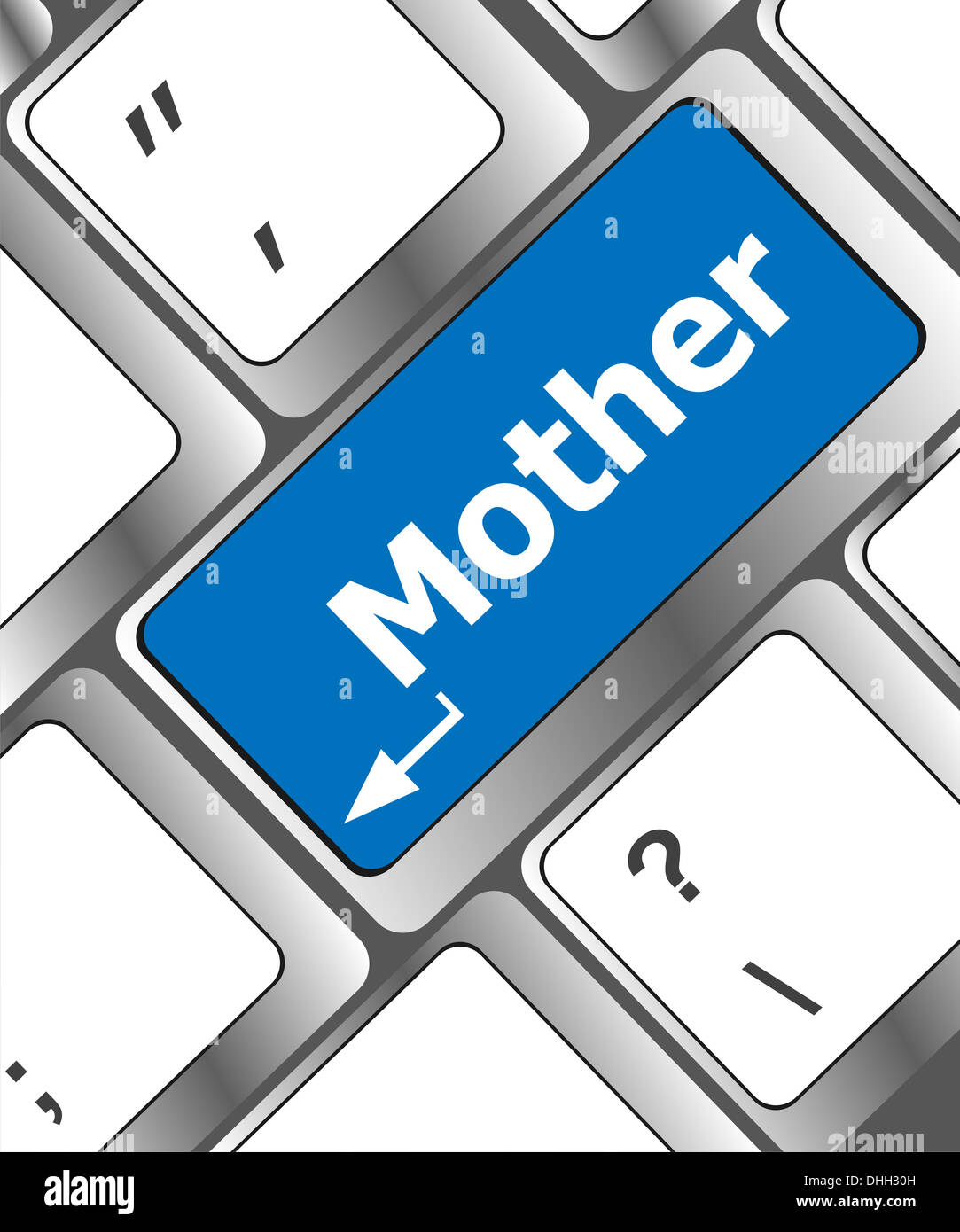 Keyboard with mother word on computer button Stock Photo - Alamy