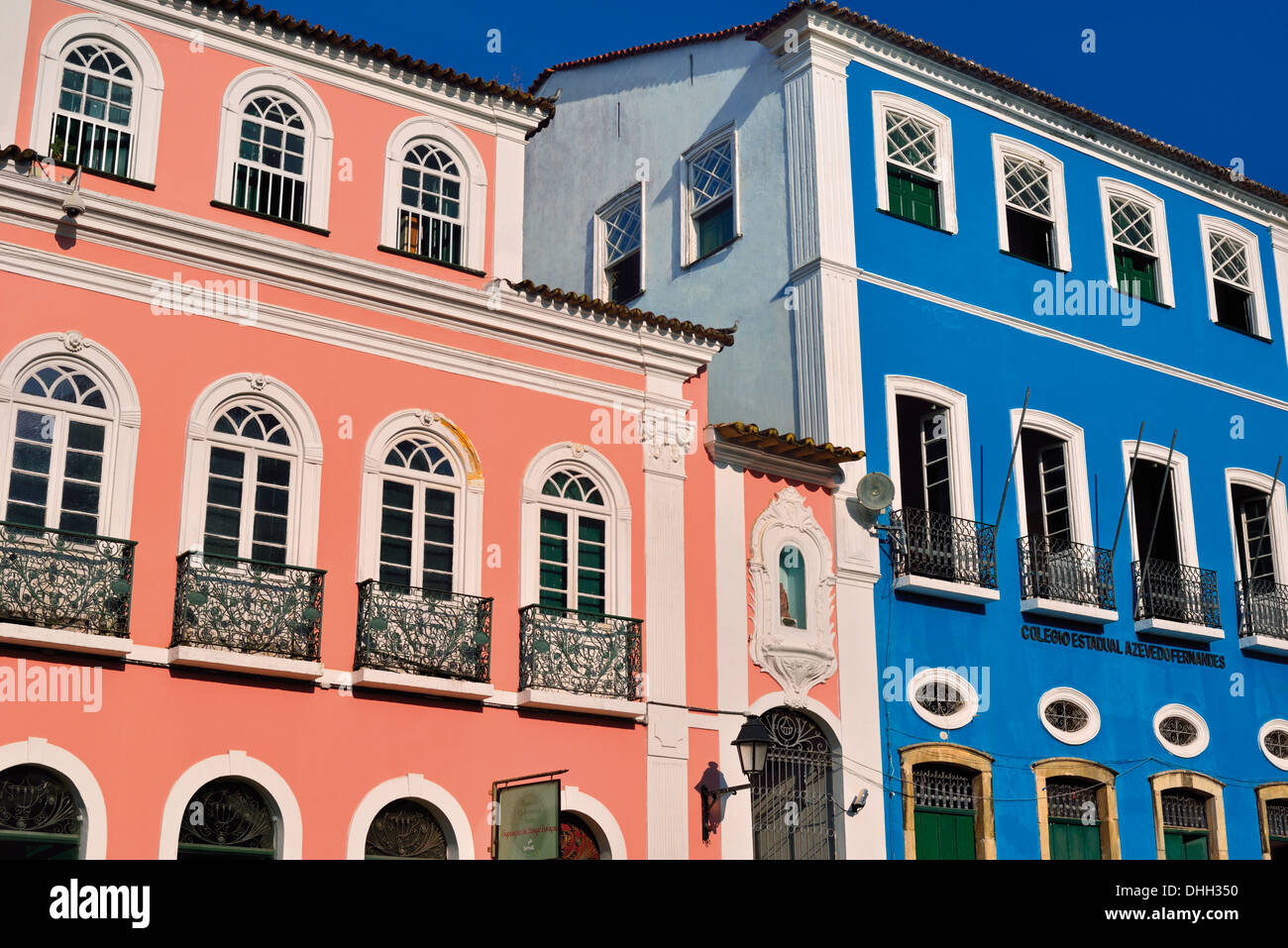 Brazil, Bahia: Colorful colonial style houses in the historic ...