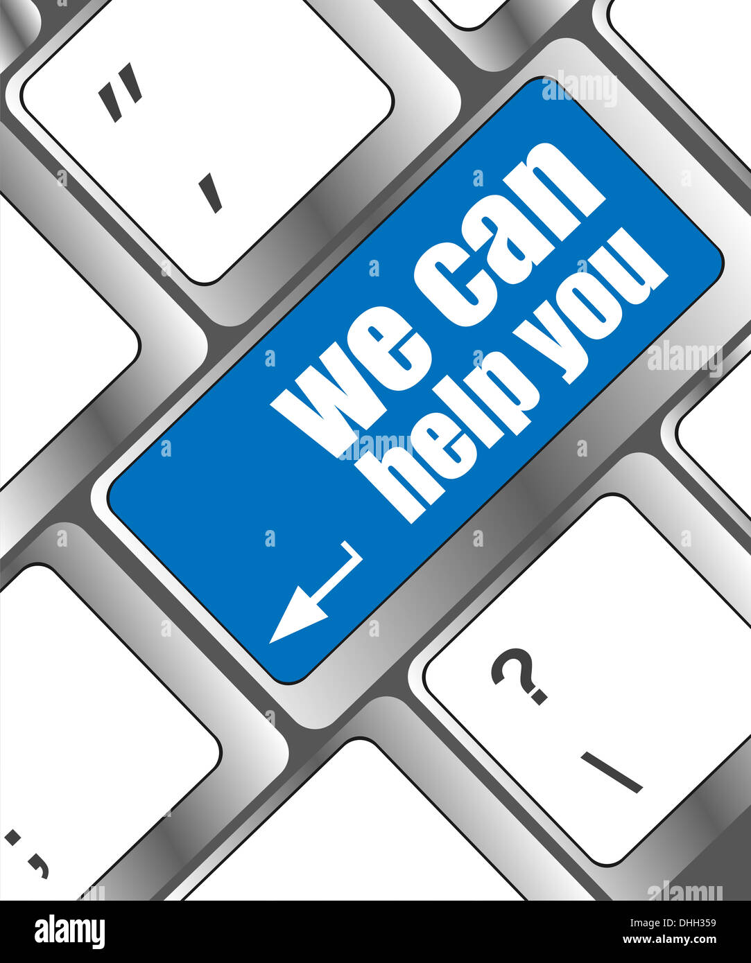 we can help you written on computer button Stock Photo - Alamy
