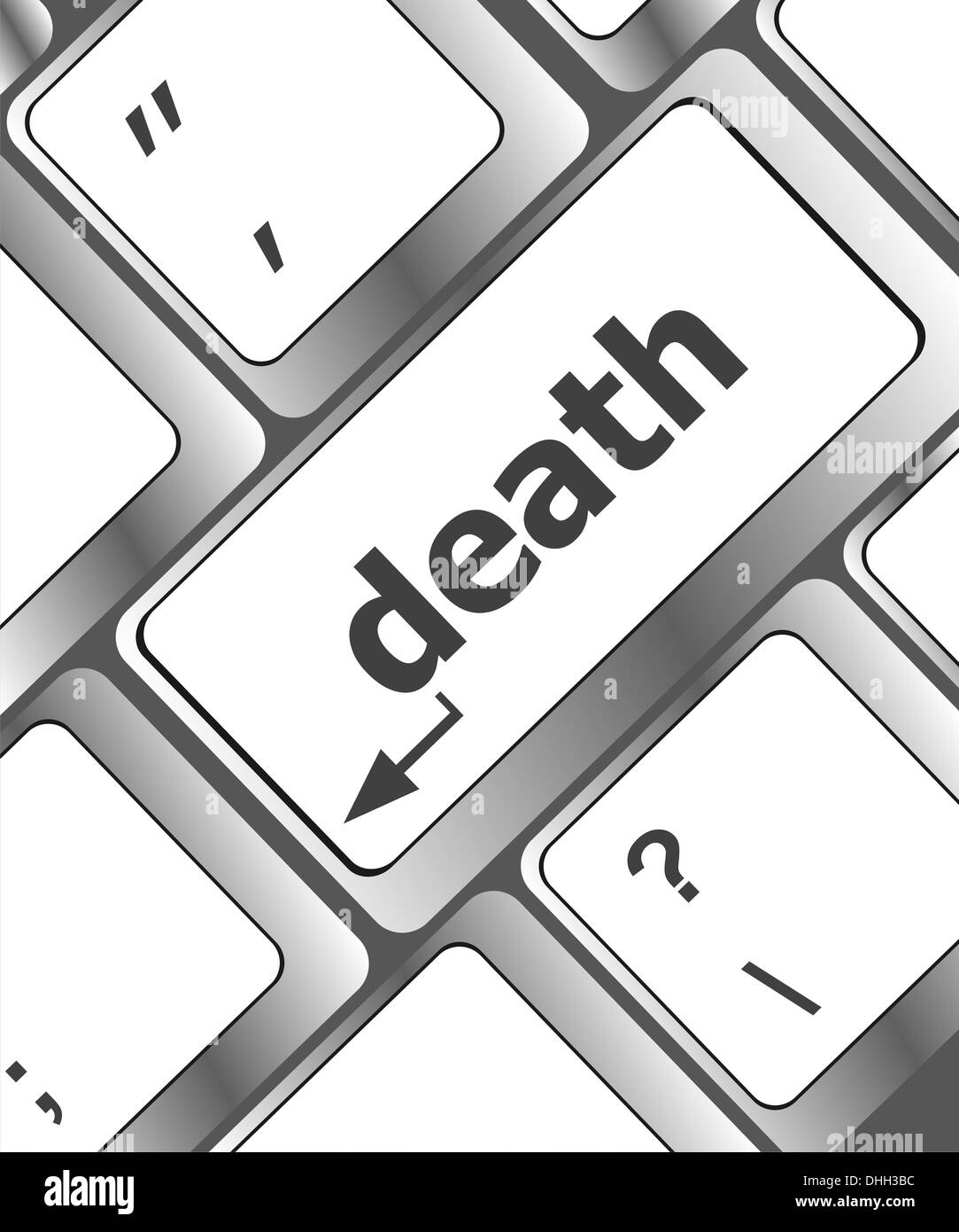 Keyboard with death word button Stock Photo - Alamy