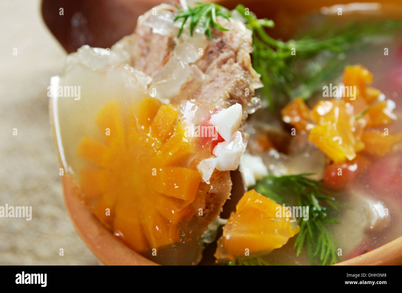 Aspic from meat Stock Photo - Alamy