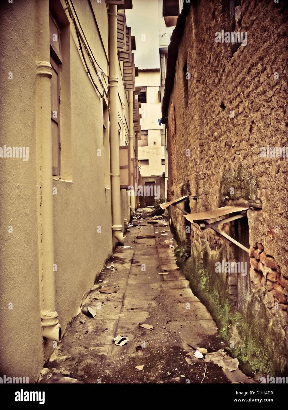 Small lane between two buildings Stock Photo - Alamy