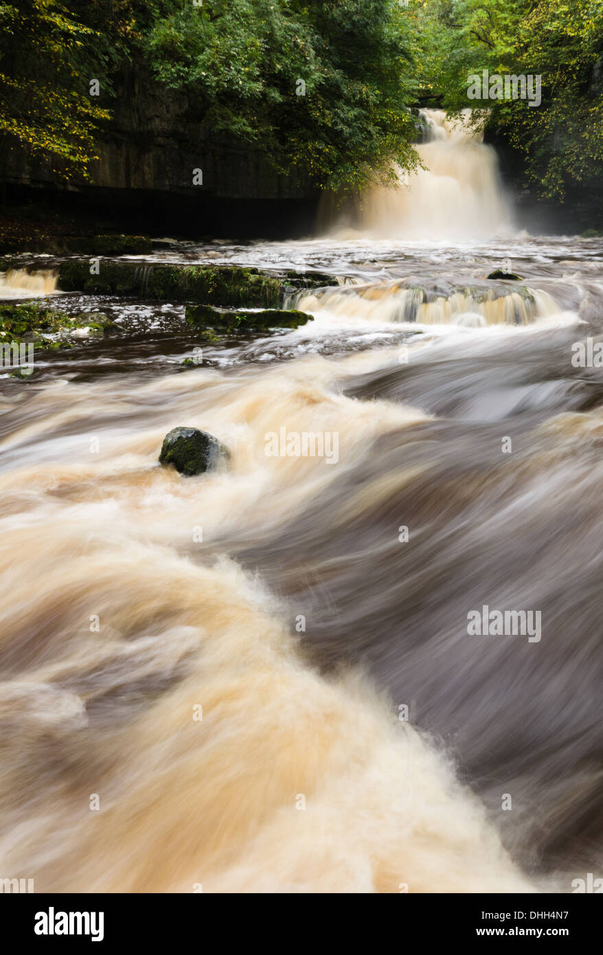 Cauldron Force waterfall at West Burton in the Yorkshire Dales Stock ...