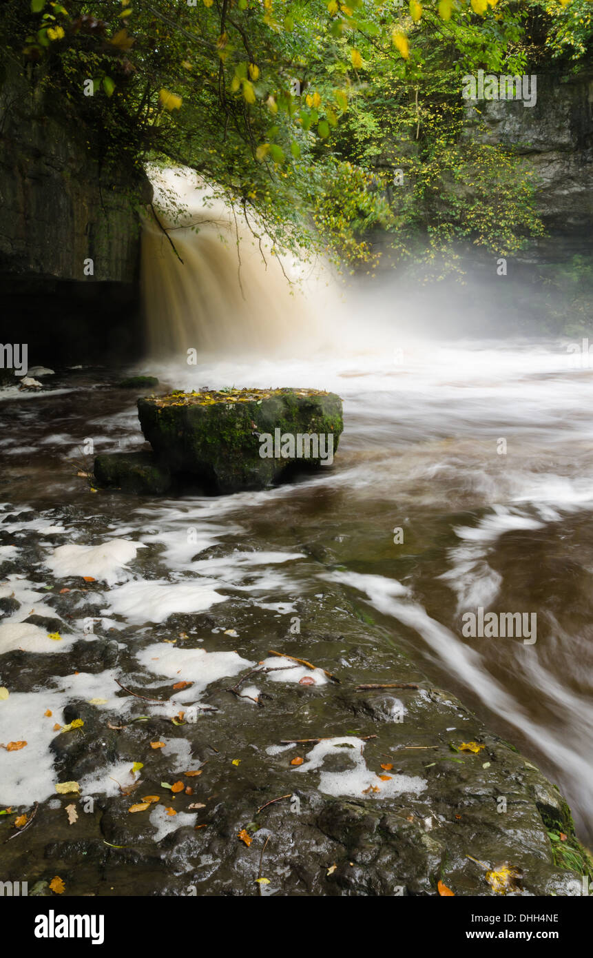 Cauldron Force waterfall at West Burton in the Yorkshire Dales Stock ...