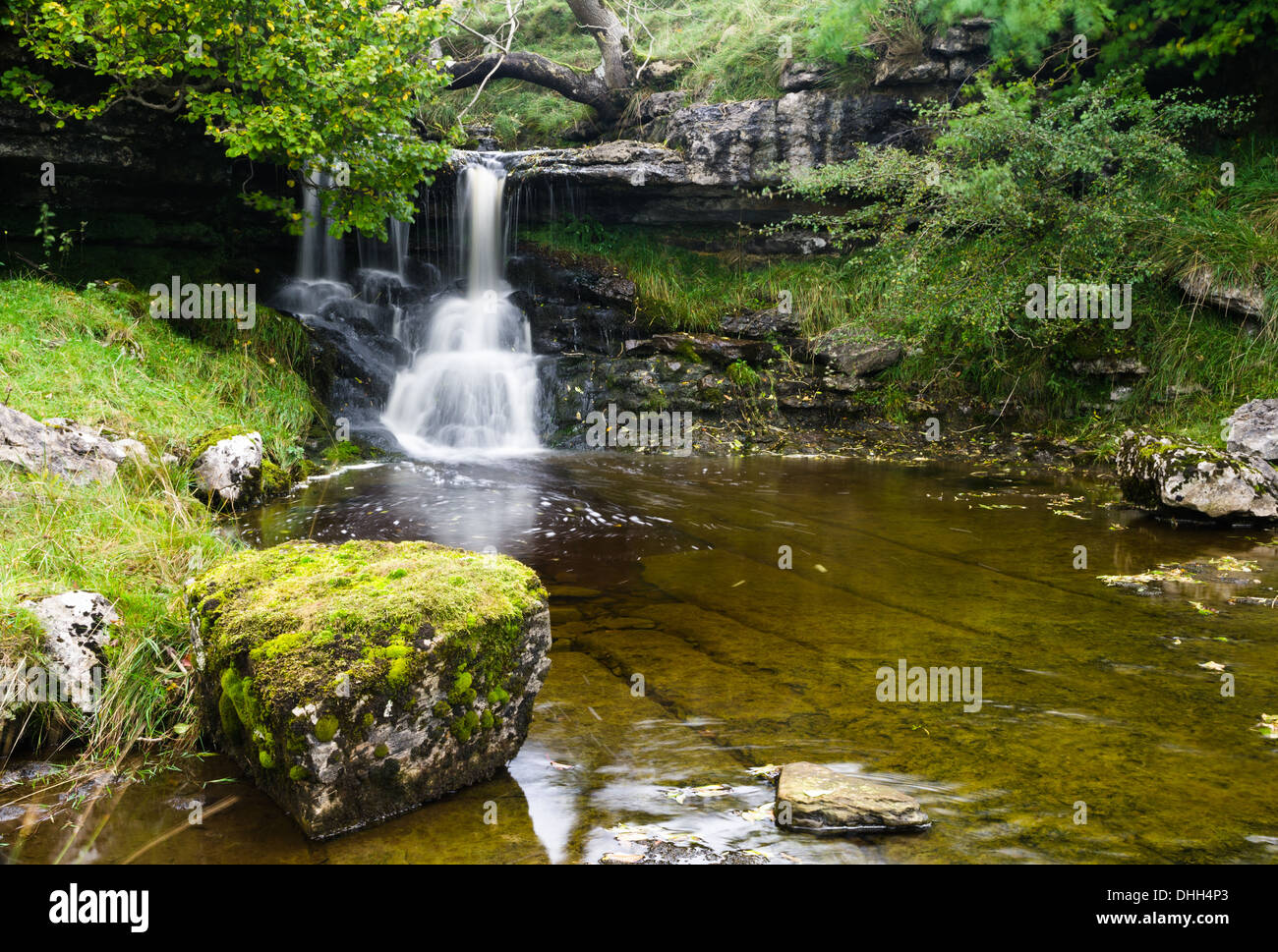 Waterfall at Cray in Wharfedale Stock Photo - Alamy
