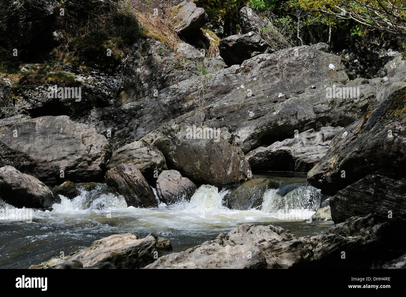 Rapids on River Tywi, RSPB Dinas, Llandovery, Central Wales Stock Photo ...