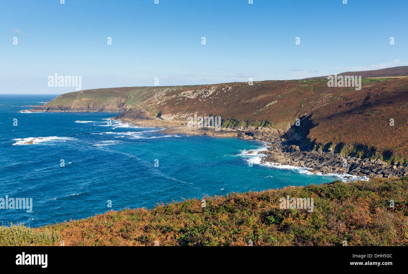 Cornwall coast view from Zennor Head Cornwall England UK near St Ives ...