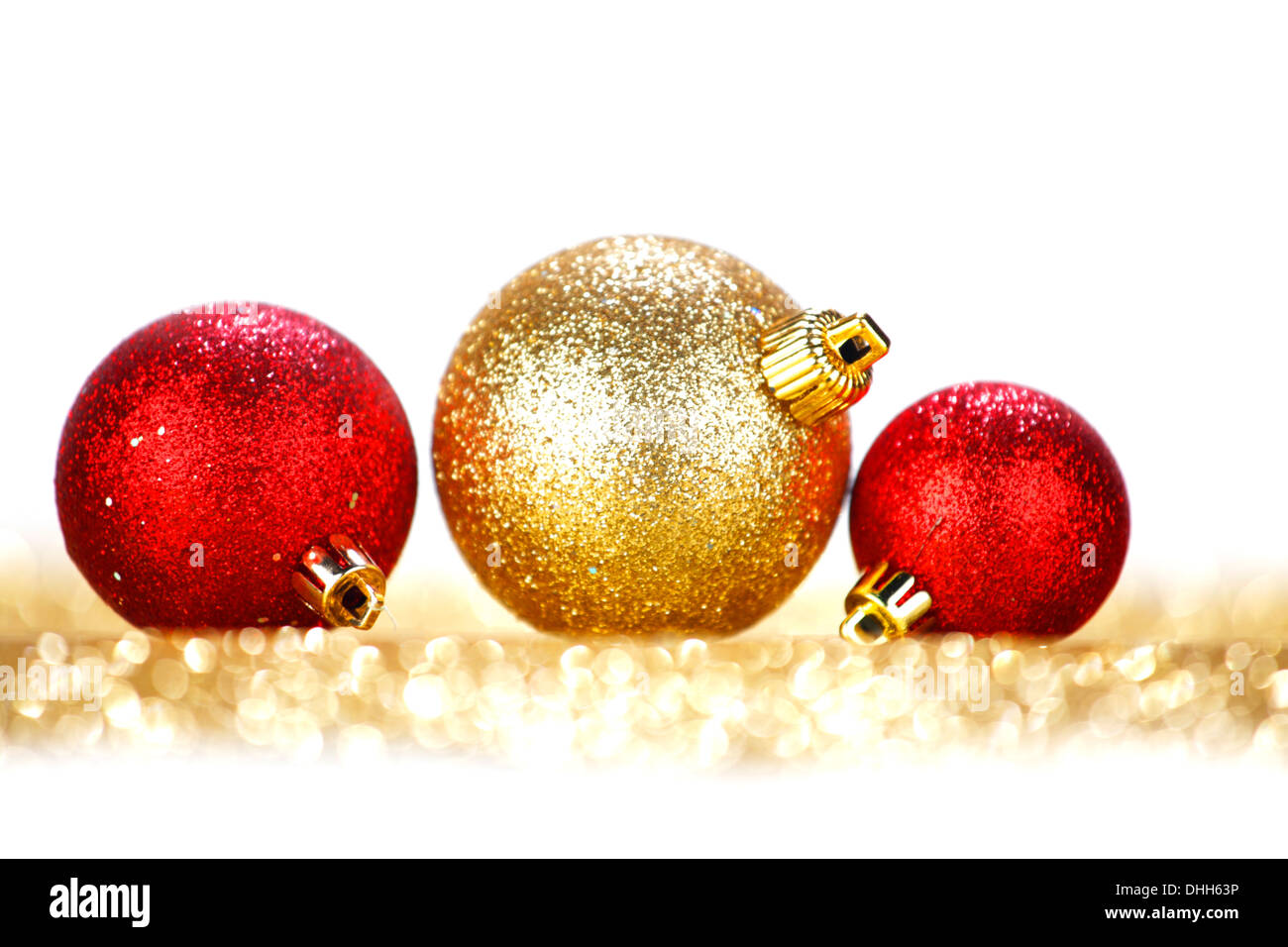 Colorful christmas balls on glitter background Stock Photo - Alamy