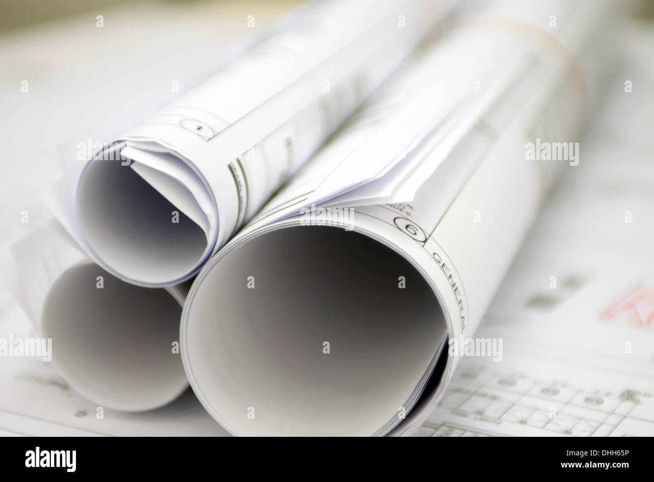 construction set drawings rolls Stock Photo - Alamy
