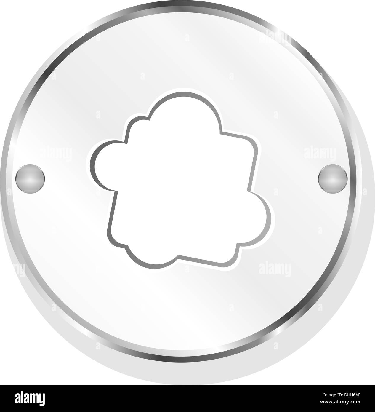 metallic button with cloud icon Stock Photo - Alamy