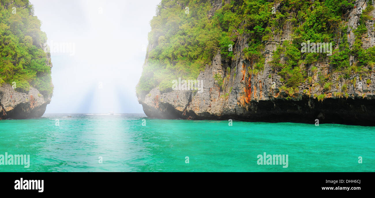 Tropical island in the open sea Stock Photo - Alamy