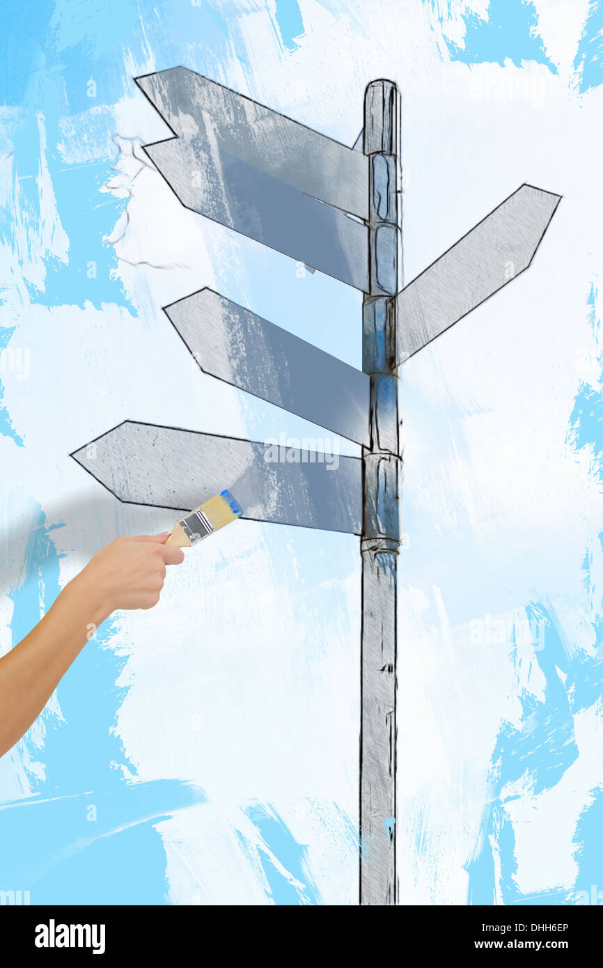 metal pointer on the blue sky Stock Photo - Alamy