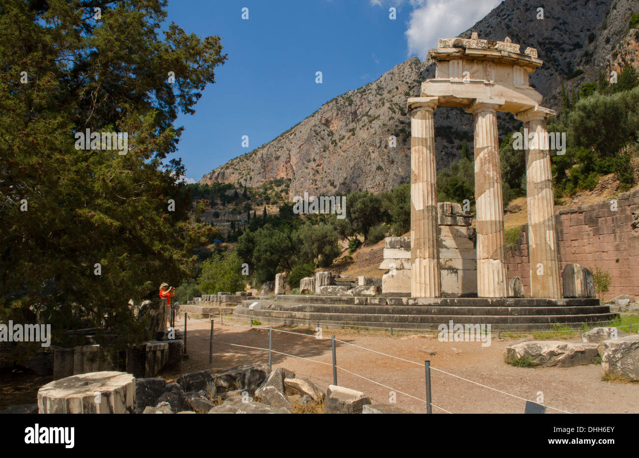 Greece Delphi famous pillars Greek Temple of Athena place of Philosophy ...