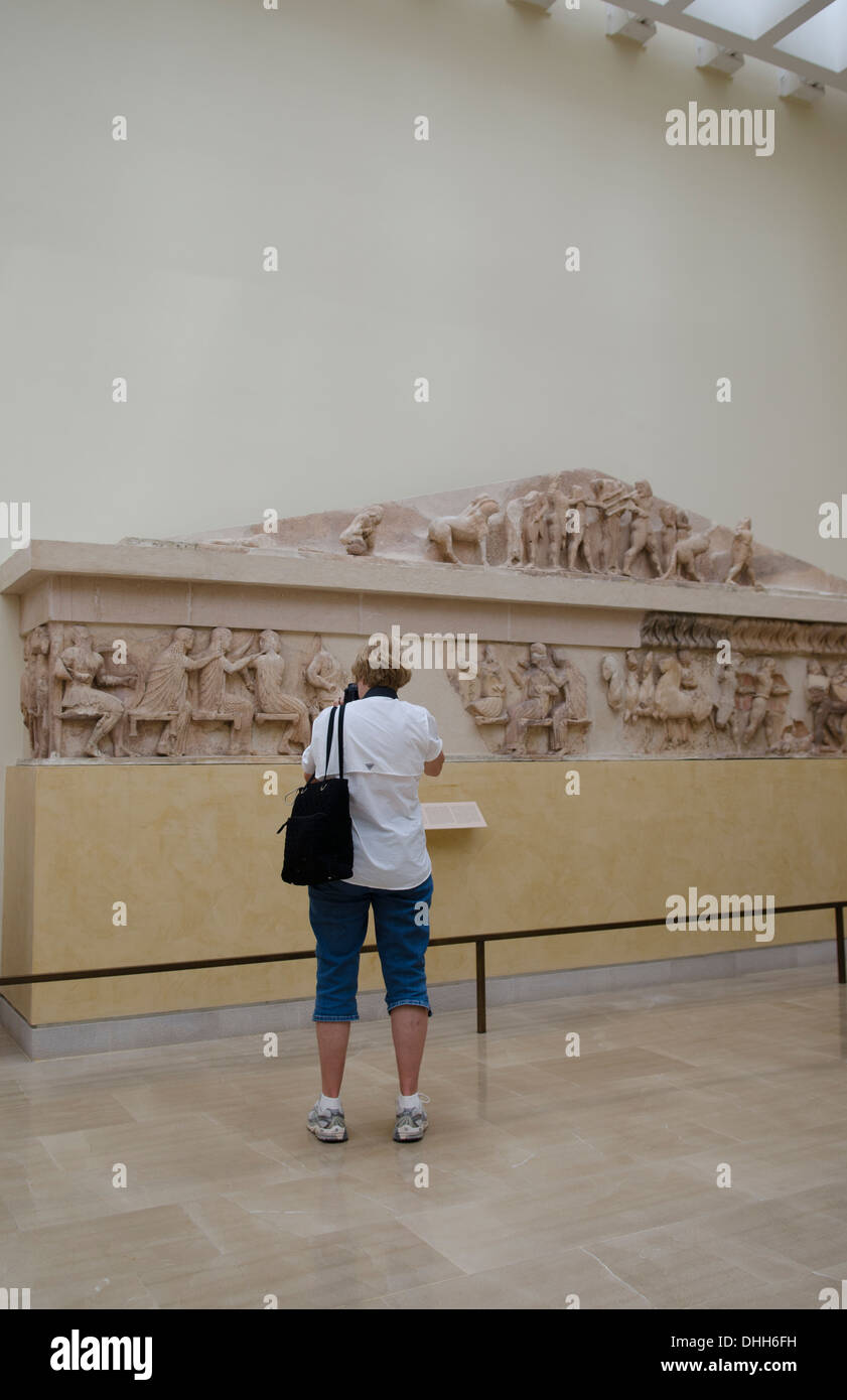 Greece Delphi famous Museum of Delphi with old Egyptian statues in 500 ...