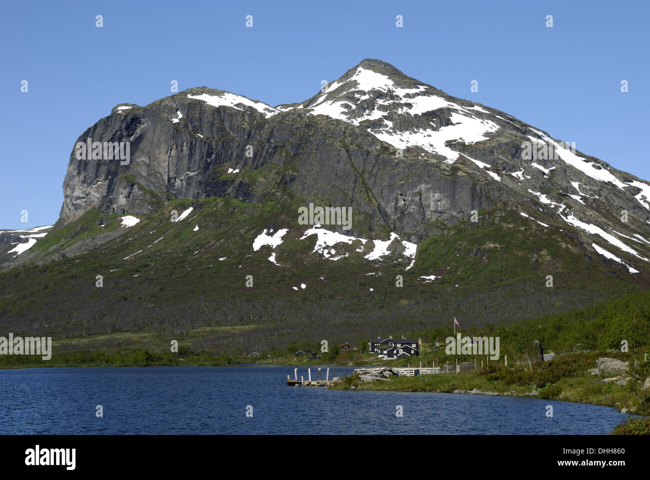 Mountains on Lake Gjende Stock Photo - Alamy
