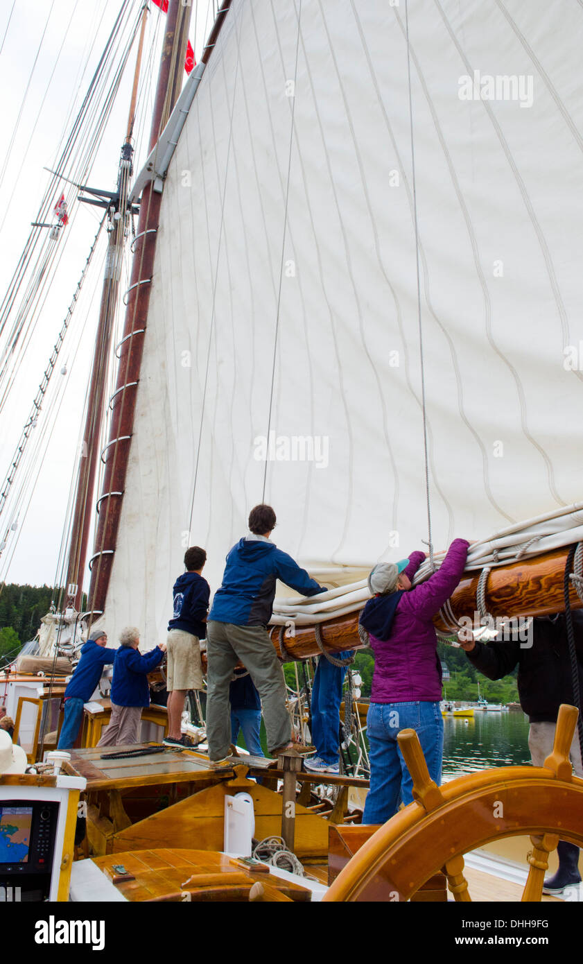 Schooner Heritage Windjammer Sailboat from Rockland Maine Stock Photo ...