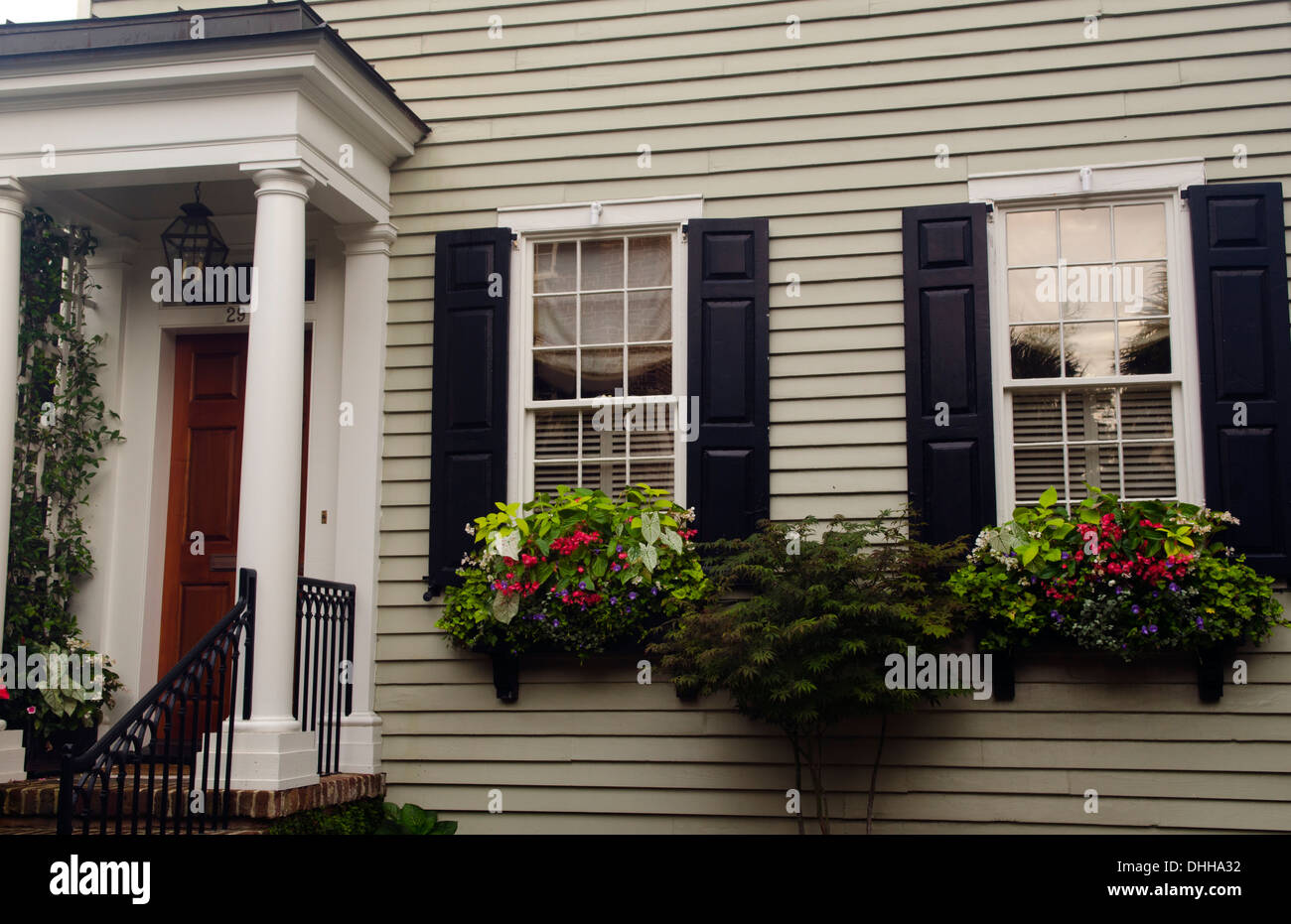 Charleston South Carolina Tradd Street old homes with color and flowers ...