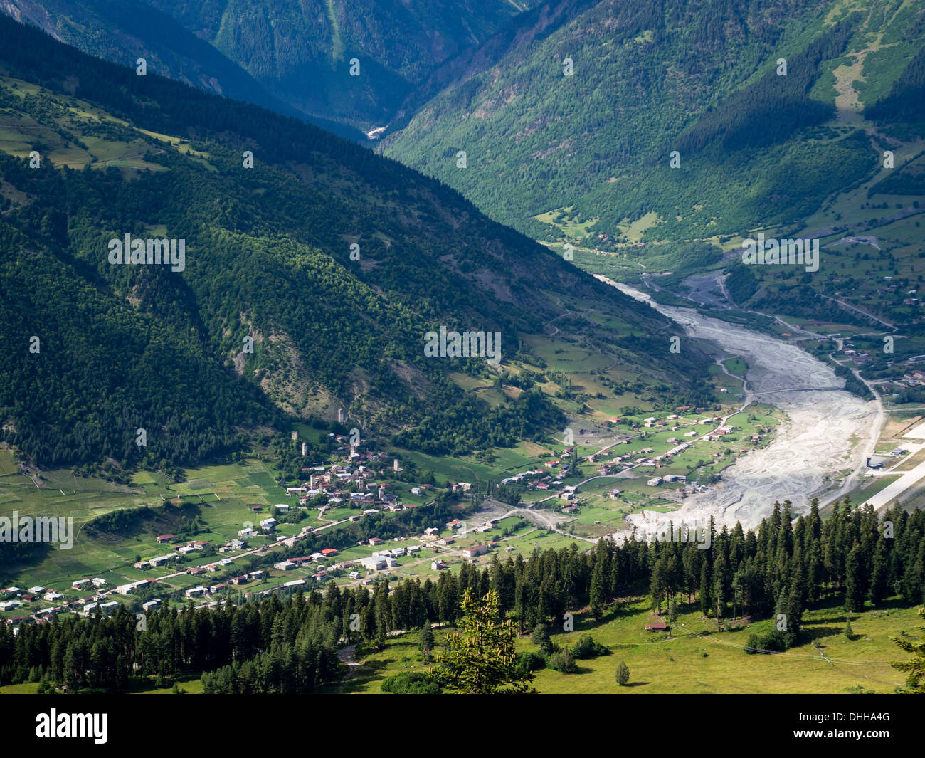 Mestia in Upper Svaneti, Georgia, Caucasus Stock Photo - Alamy