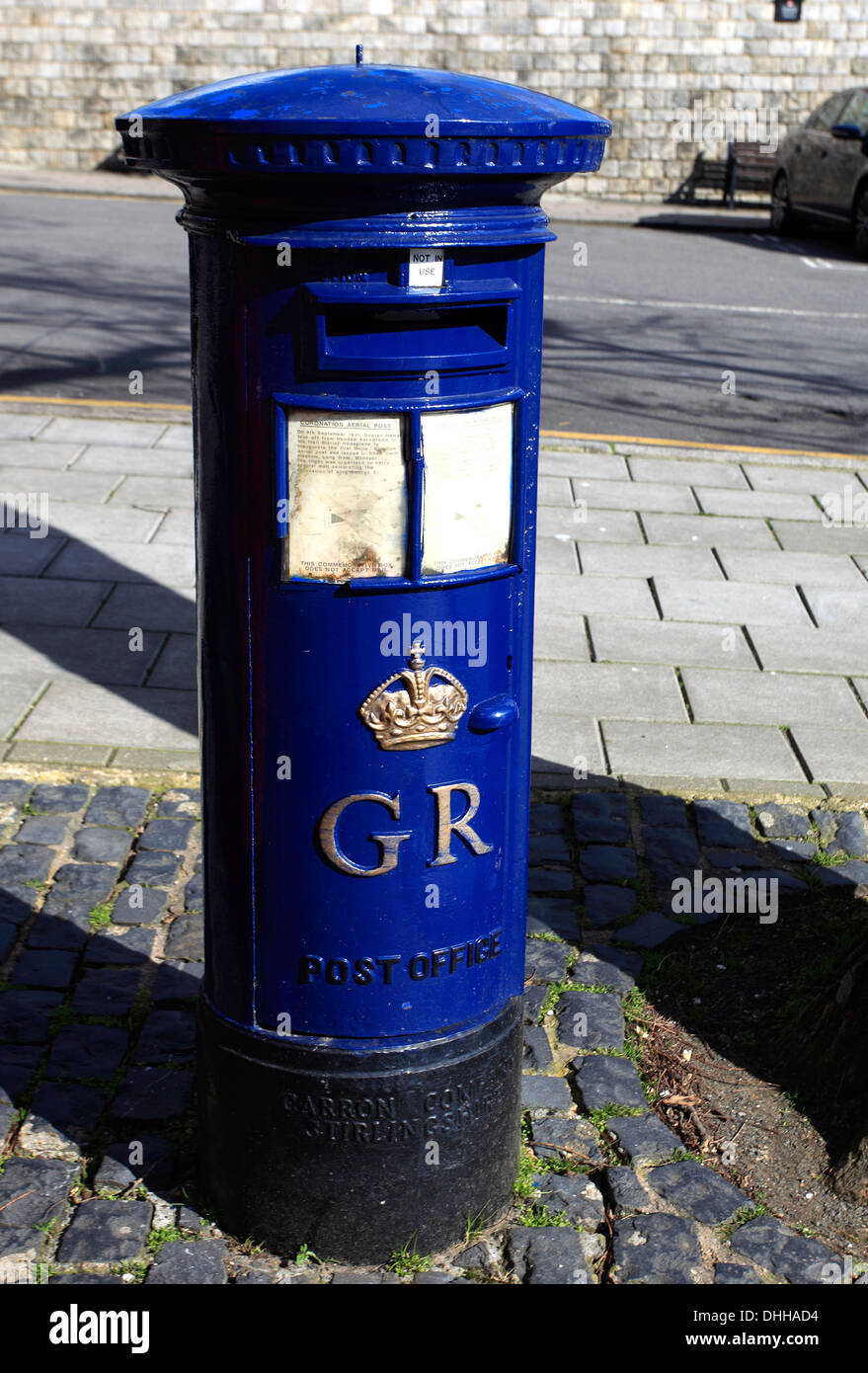 Blue Post boxes in Windsor town, Royal Berkshire County, England, UK ...