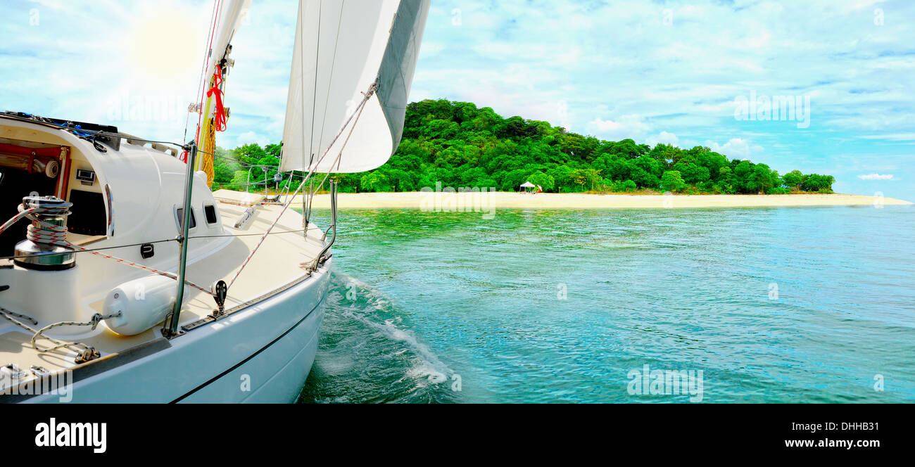 Yacht in the open sea Stock Photo - Alamy