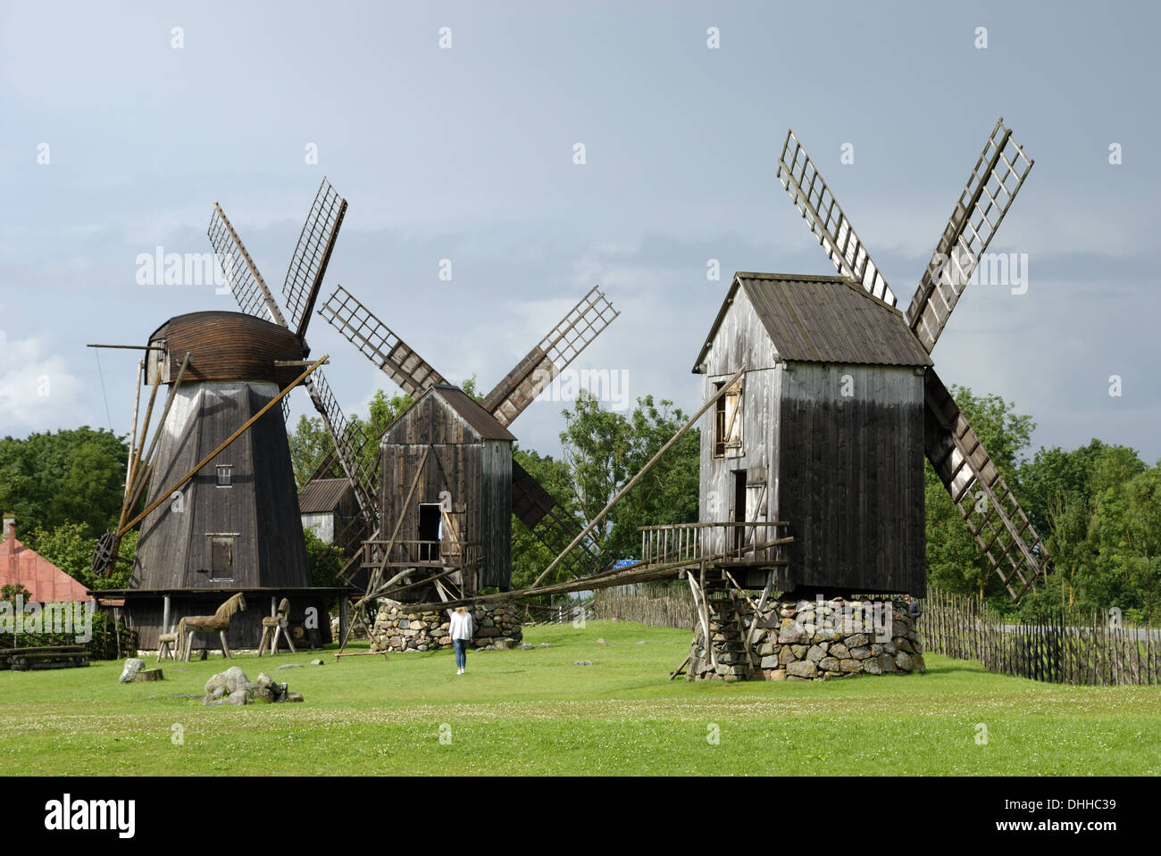 Windmills in Angla Stock Photo - Alamy